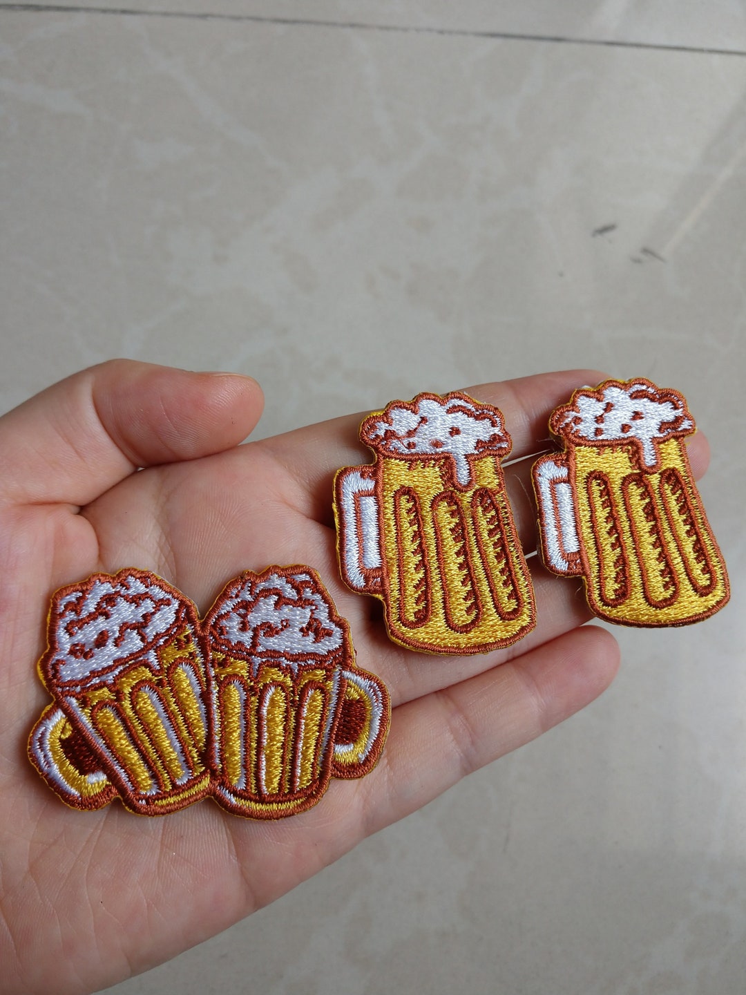 3 Pieces Embroidered Iron on Beer Glass Applique Patch,embroidery Beer ...