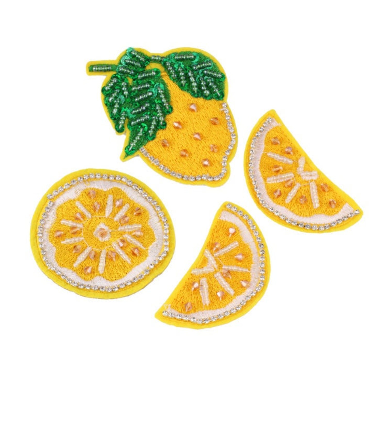 4 Pieces Lemon Embroidered Iron on Appliques Patchlemons Iron - Etsy