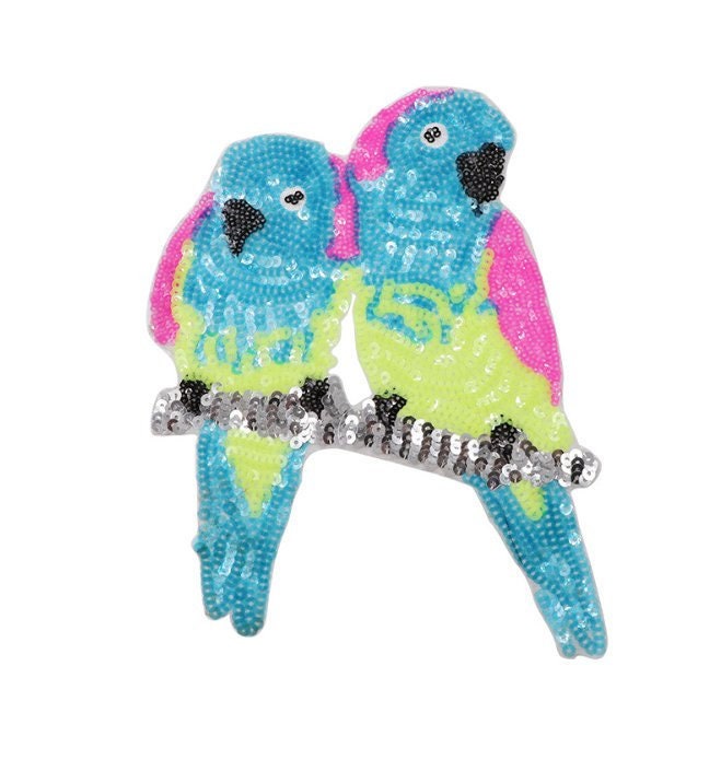 Parroted Applique PatchPaillette PatchSequins Bird Patch - Etsy España