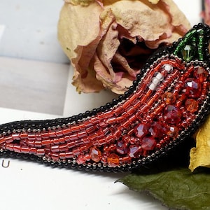Delicate Embroidery Beaded Hot Pepper Sequined Applique Patch,beaded ...