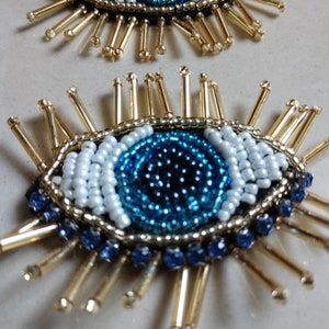 A Pair of Eye Embroidery Rhinestone Sequined Applique Patch,beaded Eye ...