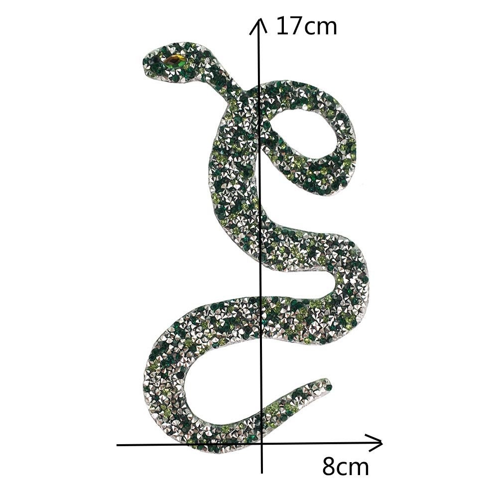 Snake Embroidery Rhinestone Iron on Applique Patchdiamond - Etsy