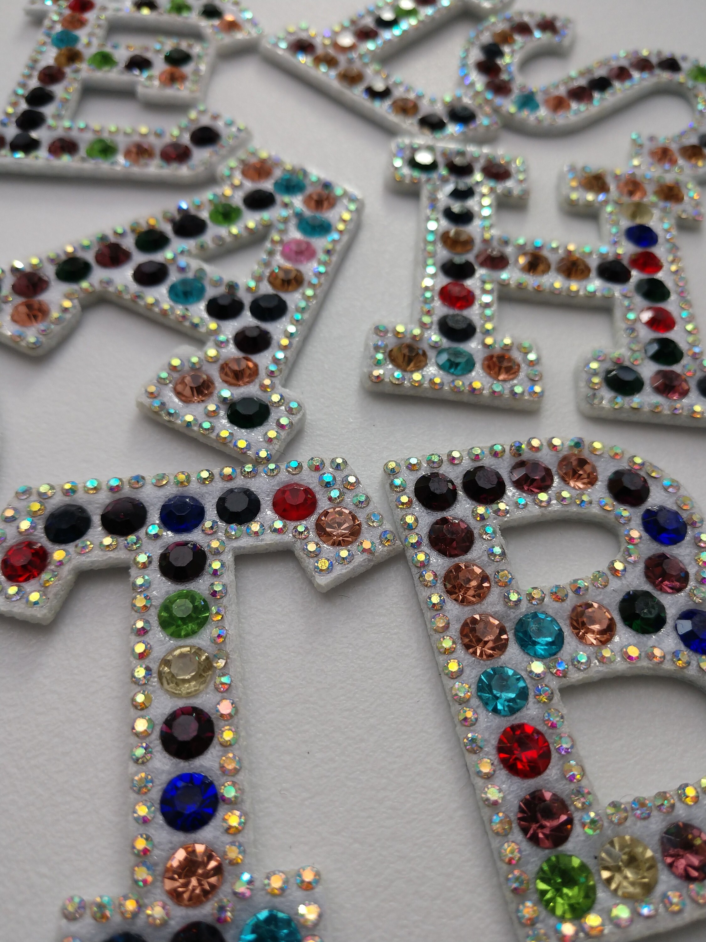 Colorful Diamond and Rhinestone Letters Iron on Applique - Etsy