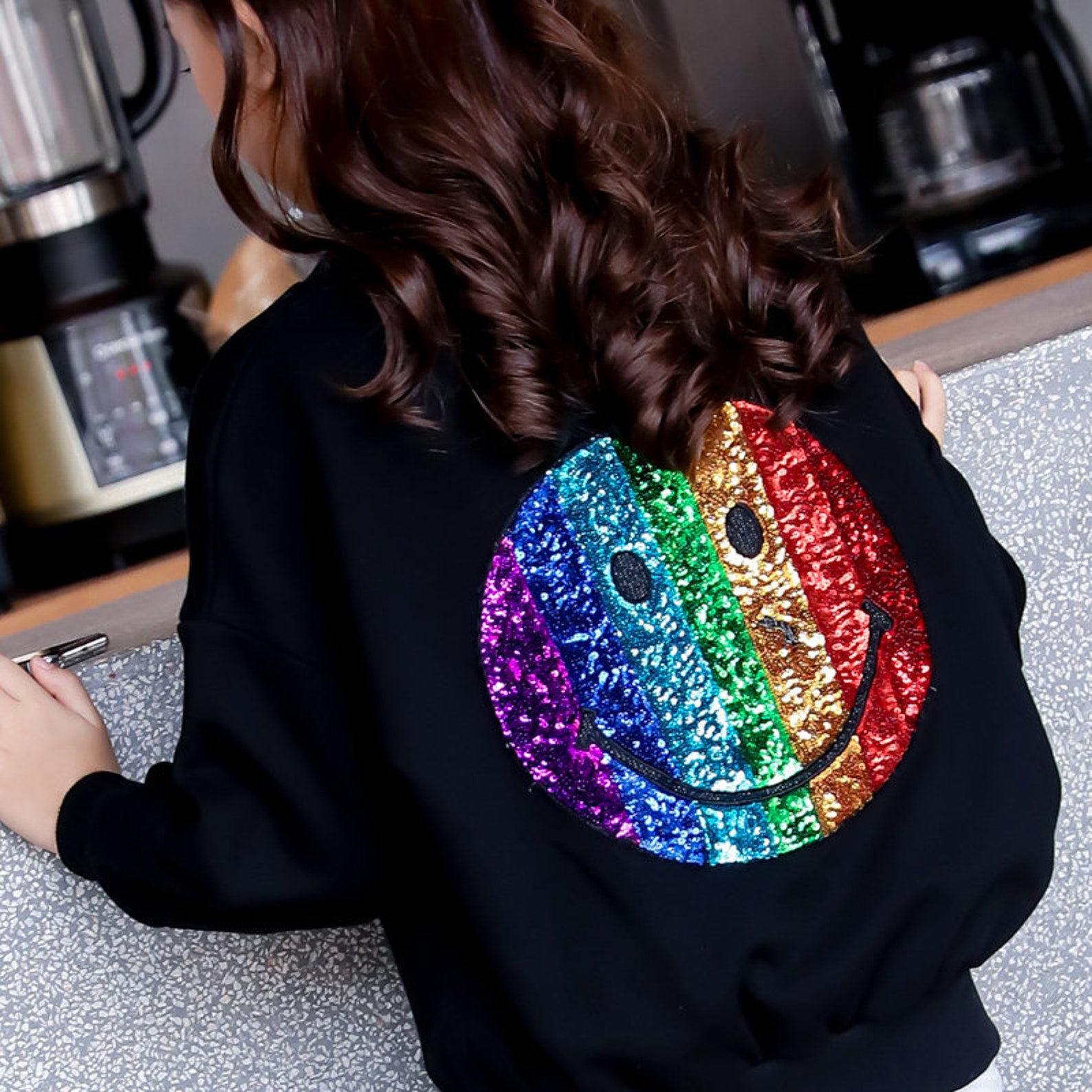 Colorful Smile Faces Sequined Applique Patchpaillette | Etsy