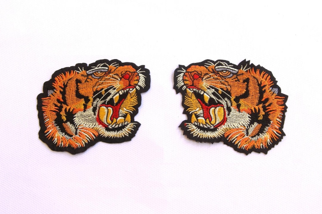 One Pair of Tigers Embroidered Applique Patch,vintage Tiger Patch for T ...