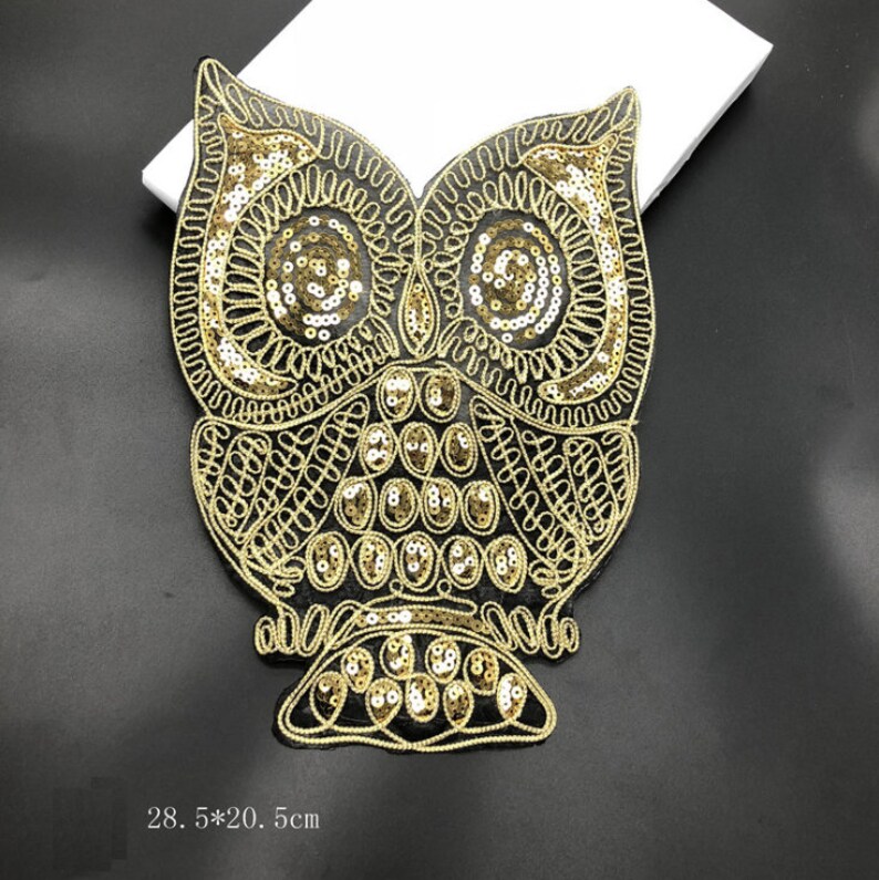Owl Sequined Embroidery Applique Patchpaillette Patchsequins - Etsy