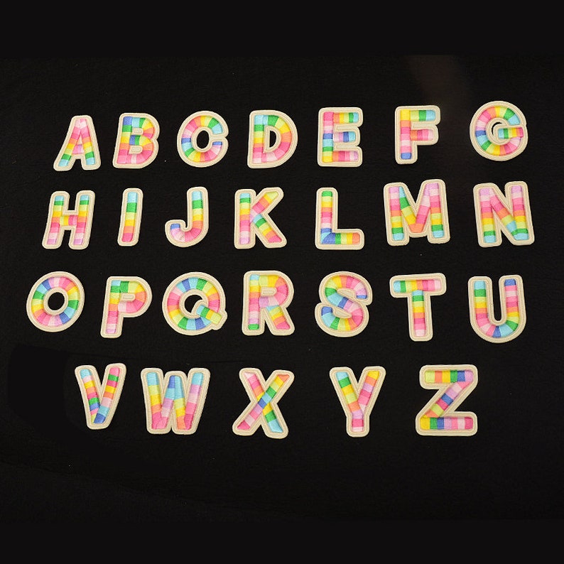 Sticker Colorful Embroidered Letter Applique Patchembroidery - Etsy