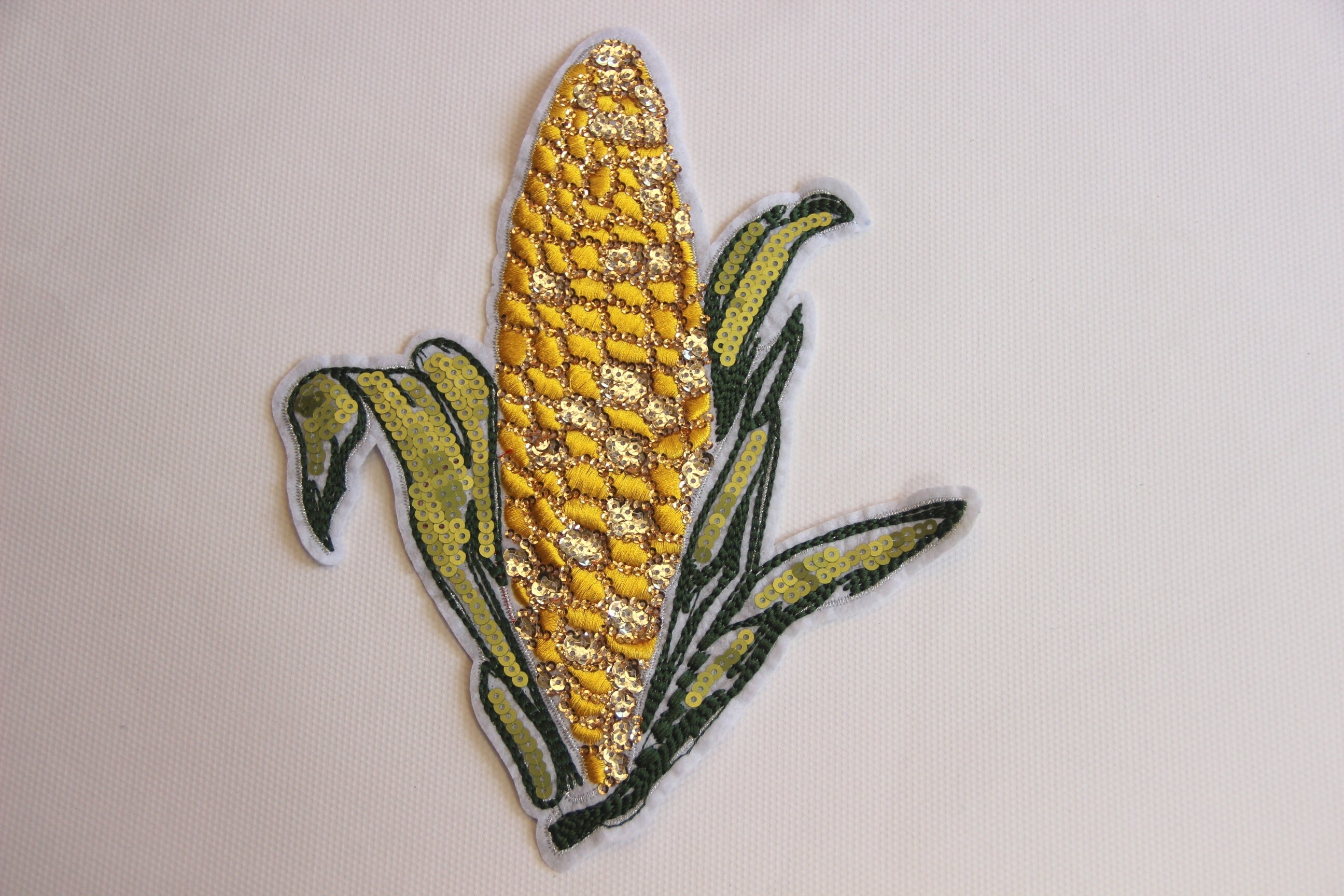 Corn Embroidery Sequined Applique PatchSequins Corn Patch | Etsy