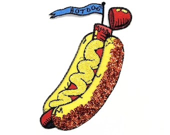 Hot Dog Applique - Etsy