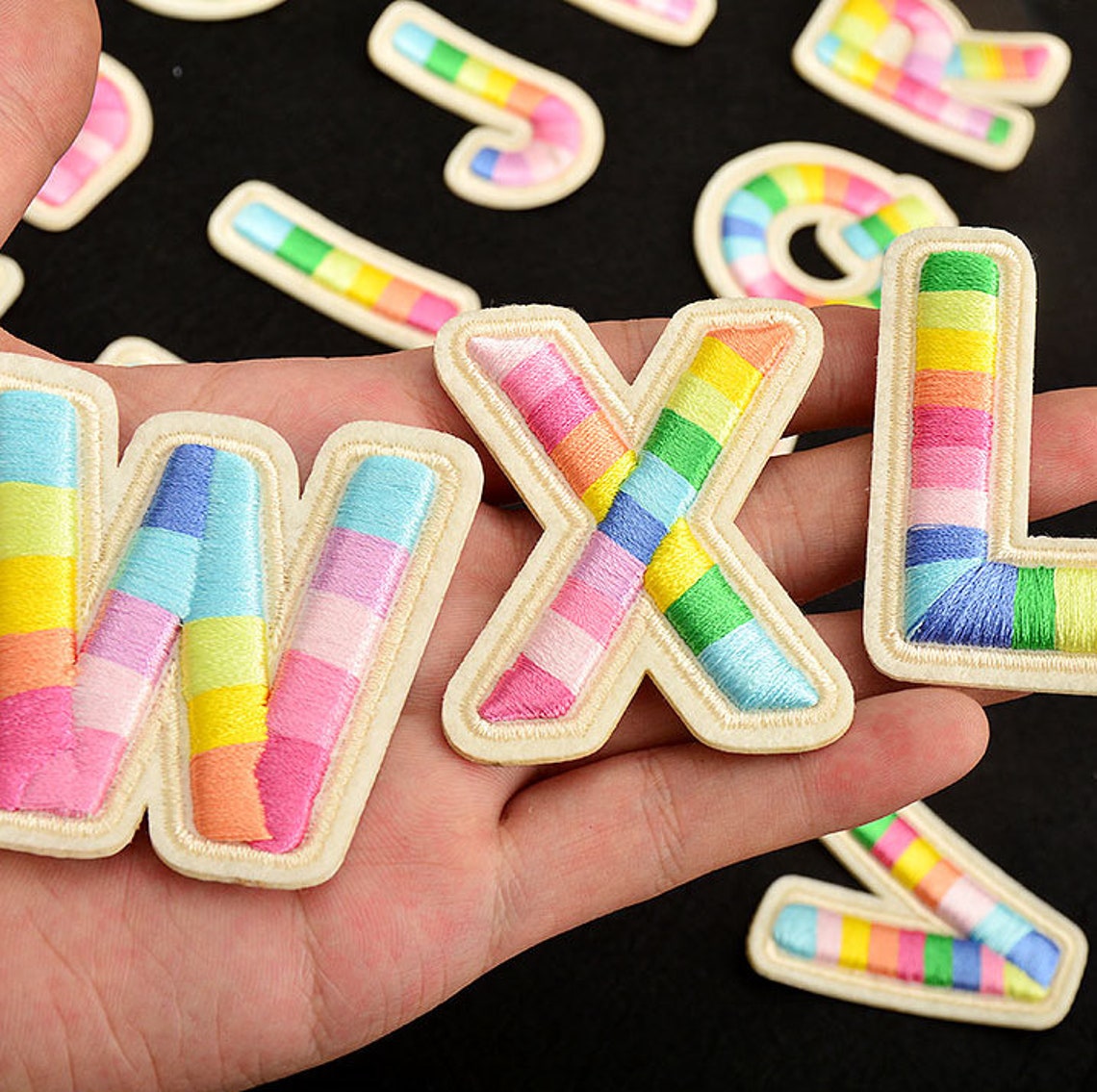 Sticker Colorful Embroidered Letter Applique Patchembroidery - Etsy