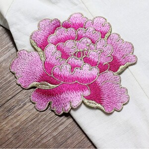 Delicate Embroidered Pink Floral Applique Patches,vintage Flower ...