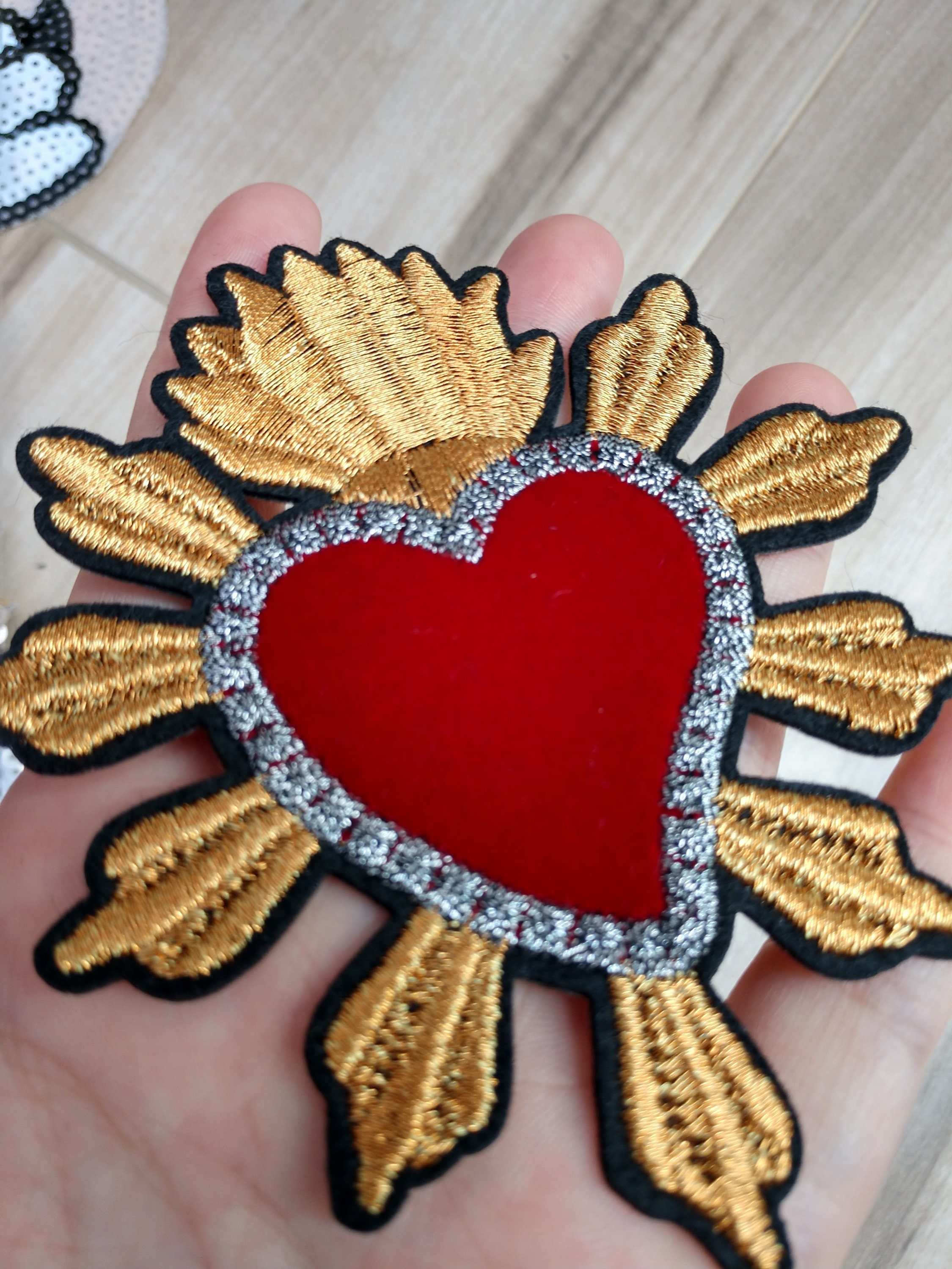 Heart Embroidered Applique Patchembroidery Heart Patch for - Etsy