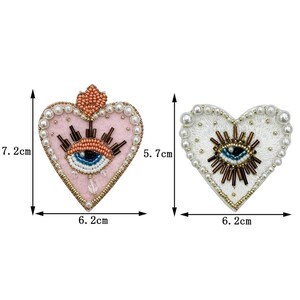 Various Eye Embroidery Rhinestone Applique Patch,beaded Heart Patch ...