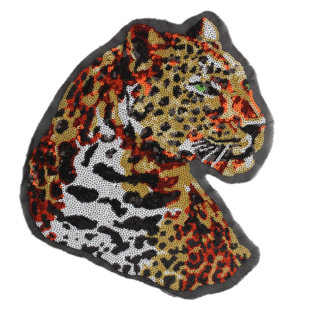 Large Tiger Sequined Embroidery Applique Patch,paillette Patch,sequins ...
