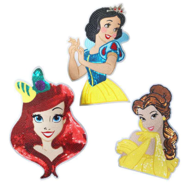 Princess Sequined Applique Patch,paillette Patch,sequins Cartoon Patch ...