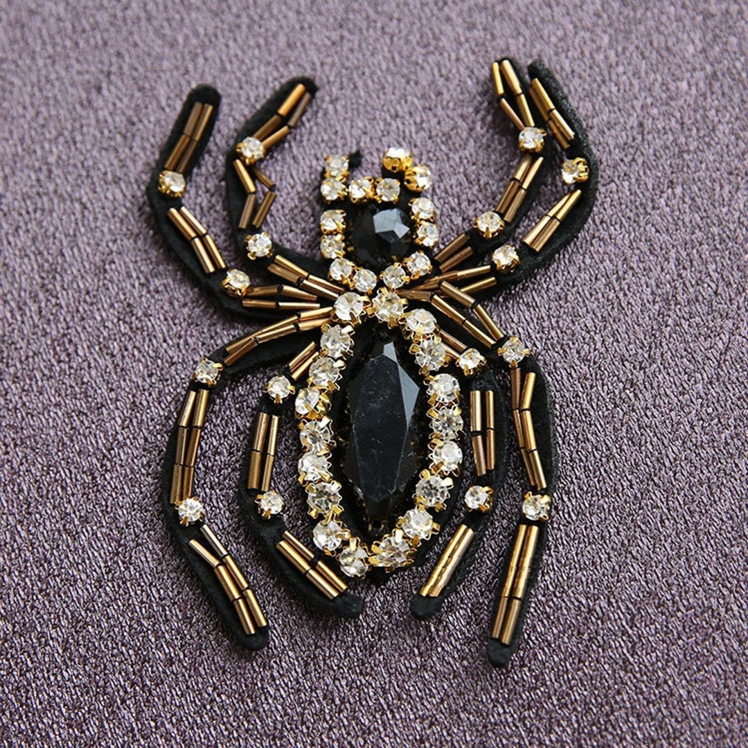 Delicate Embroidery Beaded Spider Sequined Applique Patch,beaded Spider ...
