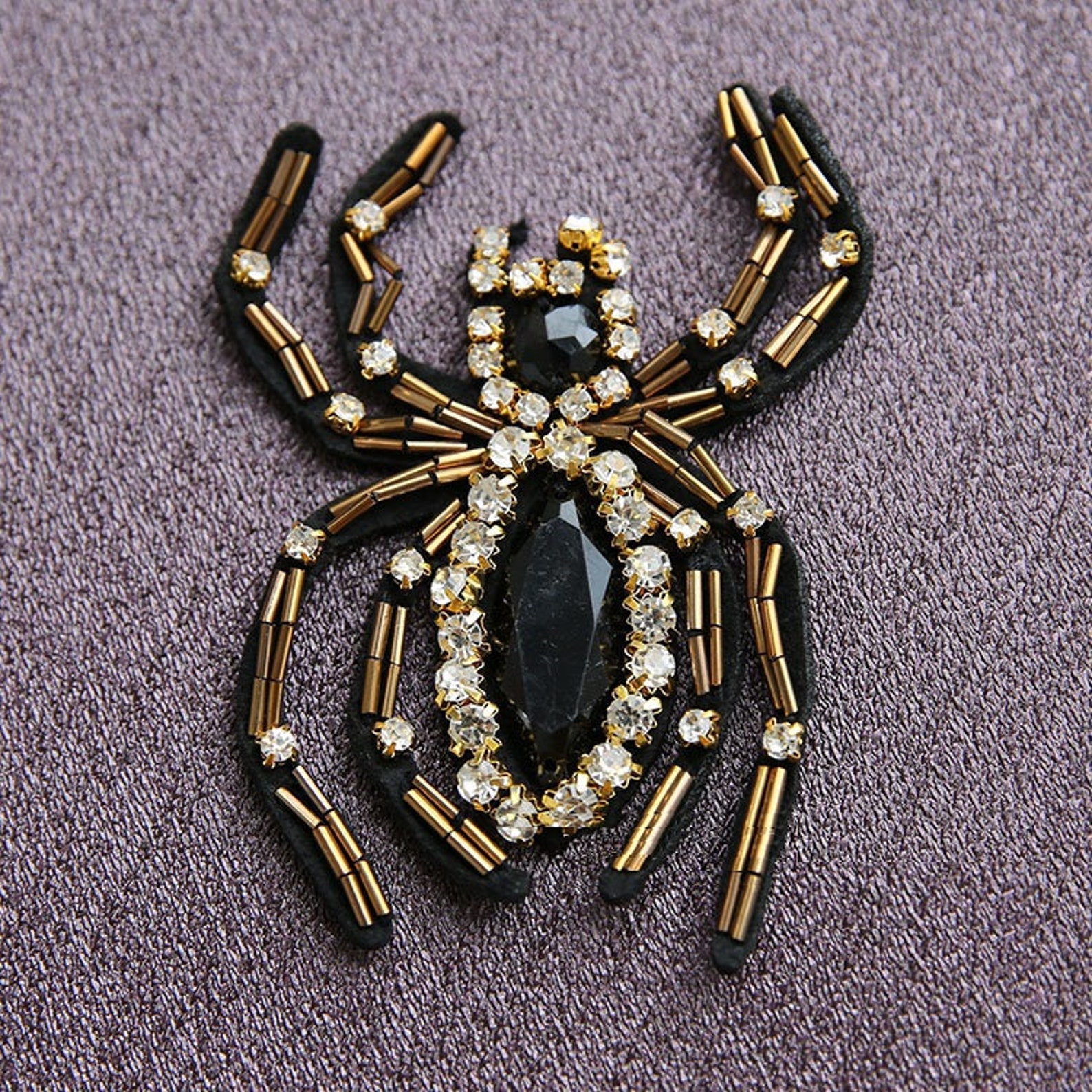 Delicate Embroidery Beaded Spider Sequined Applique - Etsy