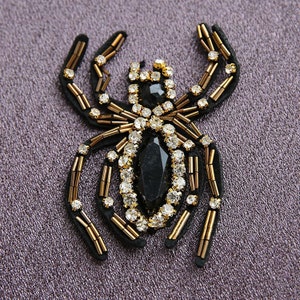 Delicate Embroidery Beaded Spider Sequined Applique - Etsy