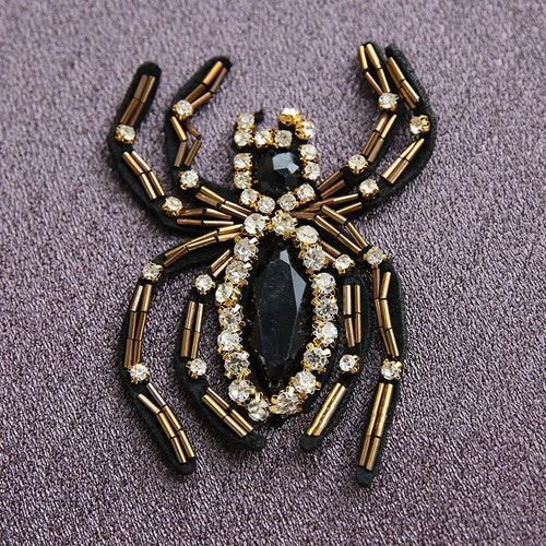 Delicate Embroidery Beaded Spider Sequined Applique - Etsy