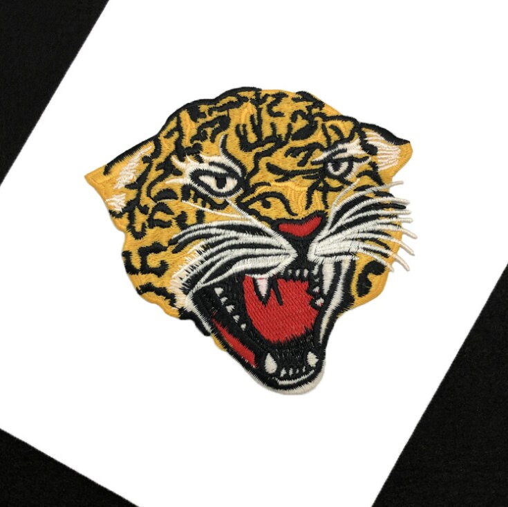 A Pair of Embroidered Leopard Applique Patchvintage Leopard | Etsy