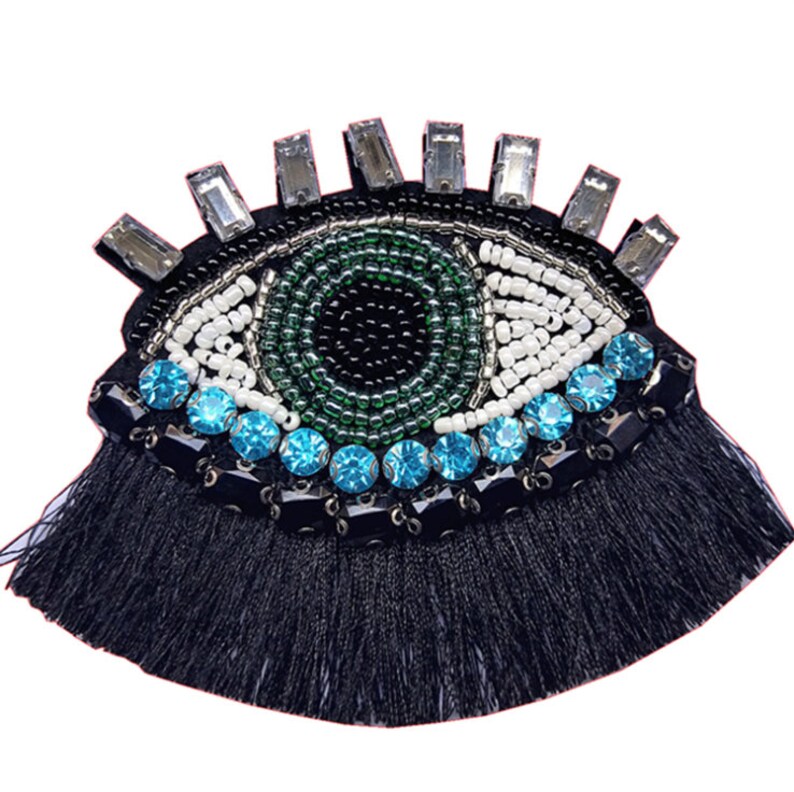 Delicate Embroidery Eye Fringes Sequined Beaded Applique Patch,beaded ...