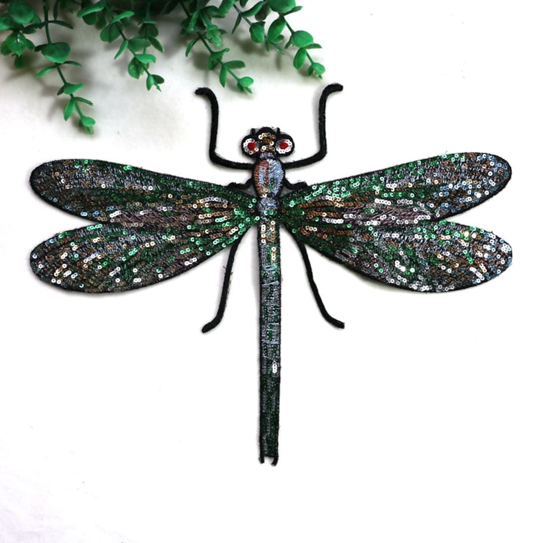 Dragonfly Sequined Applique Patch,paillette Patch,sequins Dragonfly ...