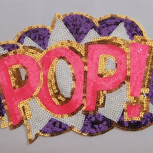 POP! Sequined Applique Patch,paillette Patch,sequins POP Patch Supplies for Coat,t-shirt,costume ...