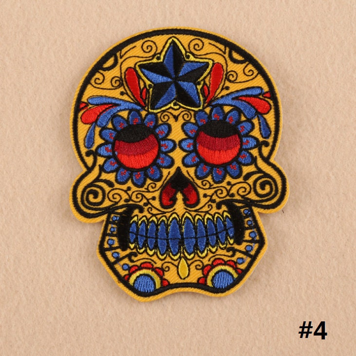Skull Embroidery Iron on Applique Patchembroideried Skull - Etsy