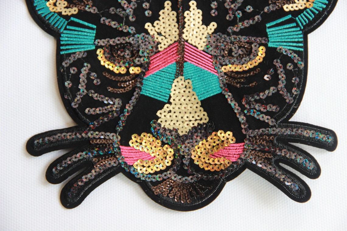Leopard Sequined Applique Patchpaillette Patchsequins Patch - Etsy