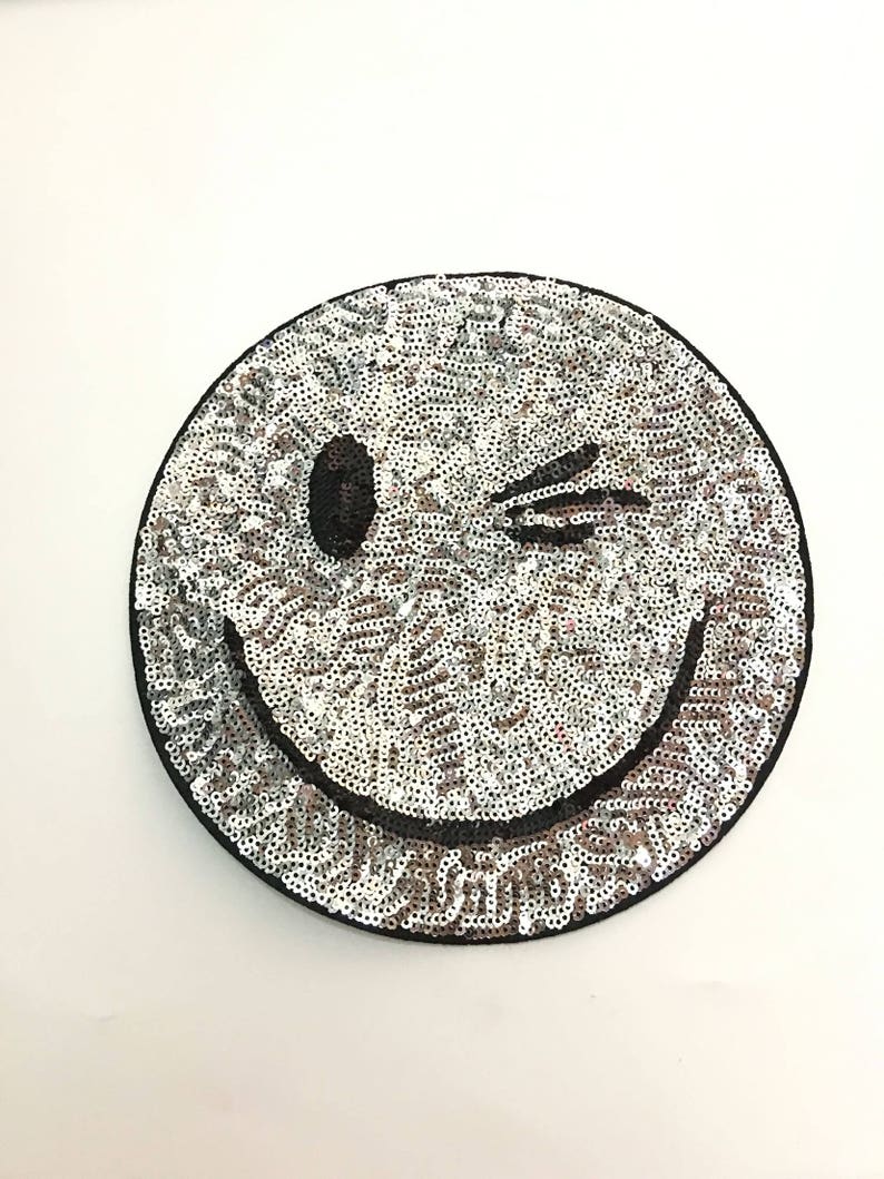 Silver Smile Sequined Applique Patchpaillette Patchsequins - Etsy