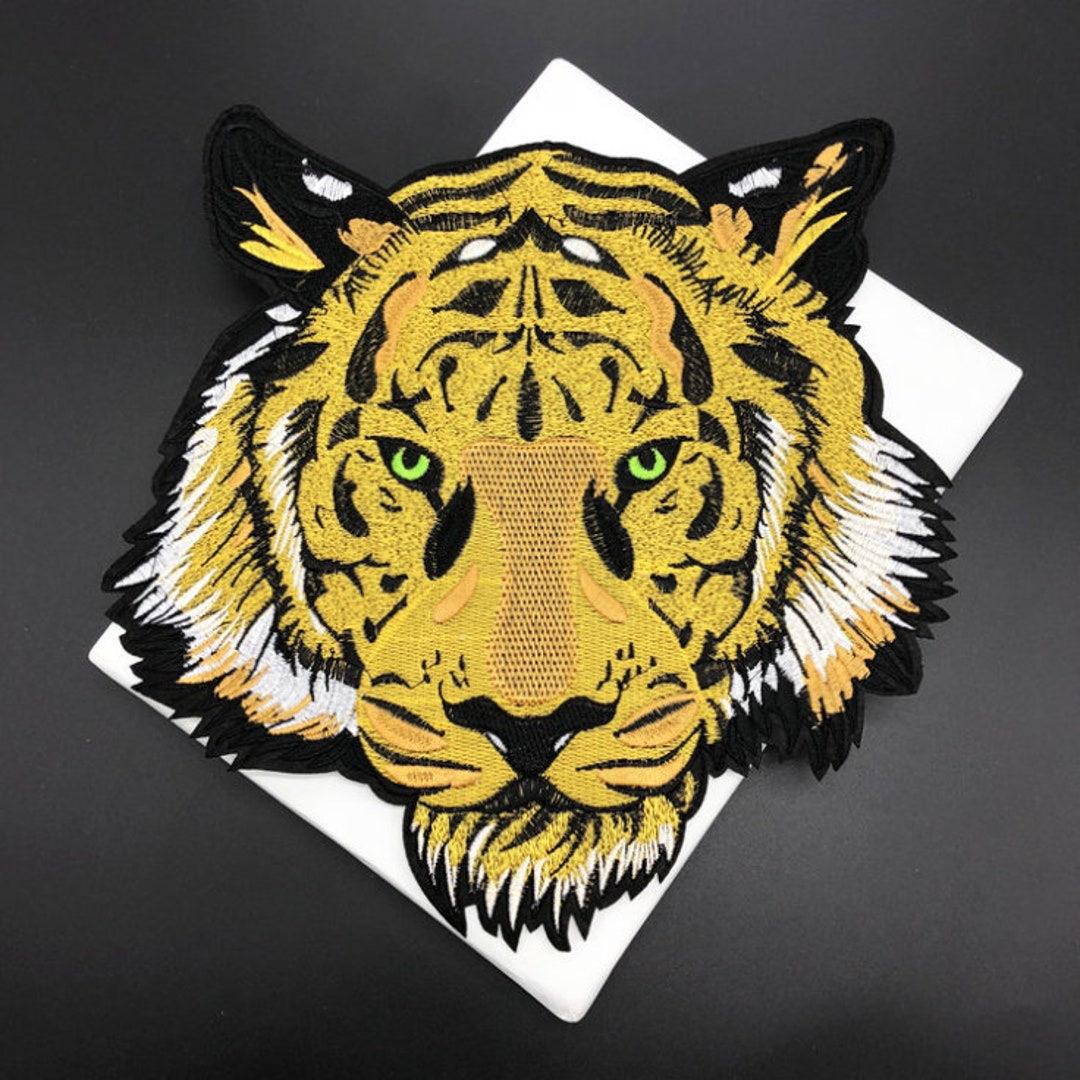 Large Tiger Embroidery Applique Patch,embroidered Tiger Head Patch ...