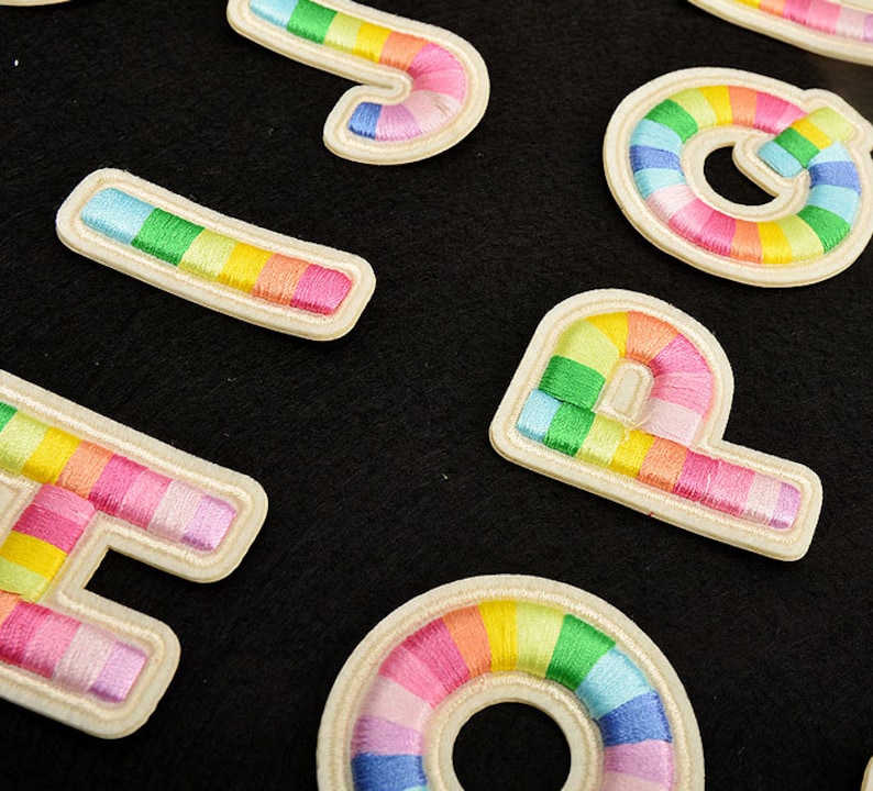 Sticker Colorful Embroidered Letter Applique Patchembroidery - Etsy