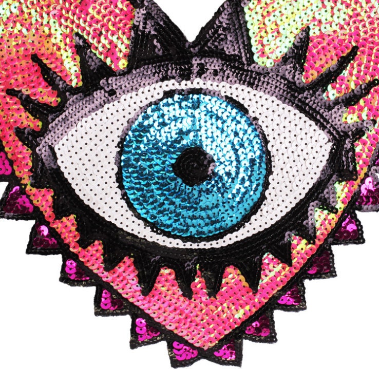 Large Eye Sequined Applique Patchpaillette Patchsequins - Etsy