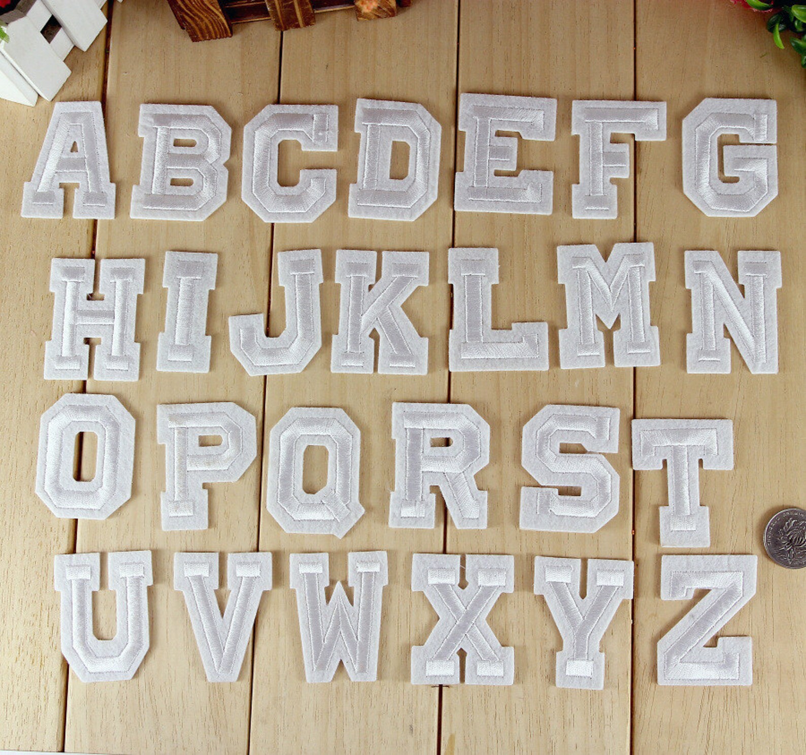 White Embroidered Iron on Letters Applique Patch,iron on Name Letters ...
