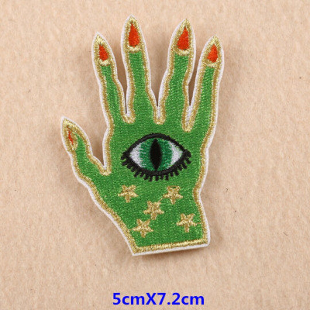 Eye Hand Embroidery Iron on Applique Patch,embroidered Hand Patch ...