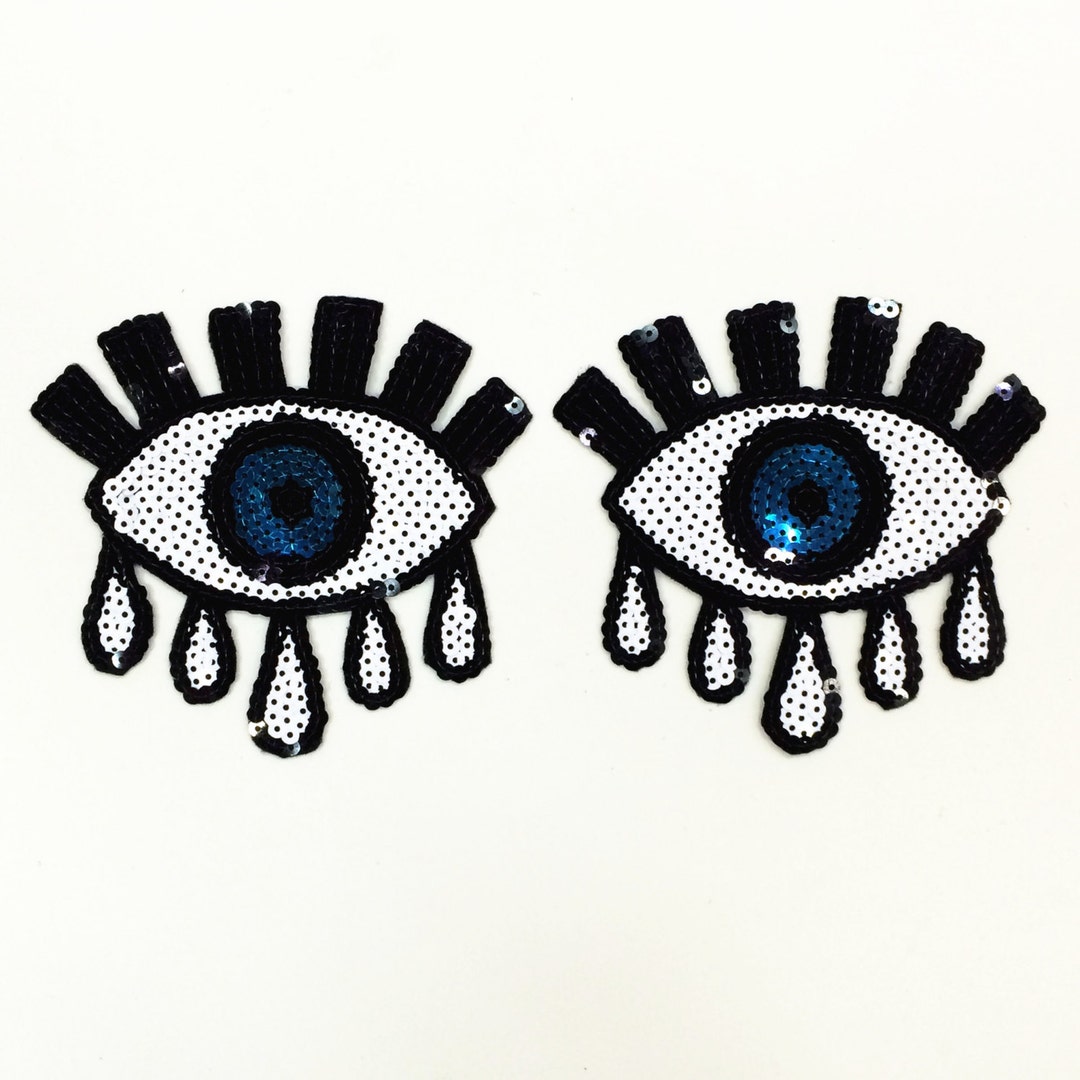 One Pair of Eye Sequined Applique Patch,paillette Patch,sequins Patch ...