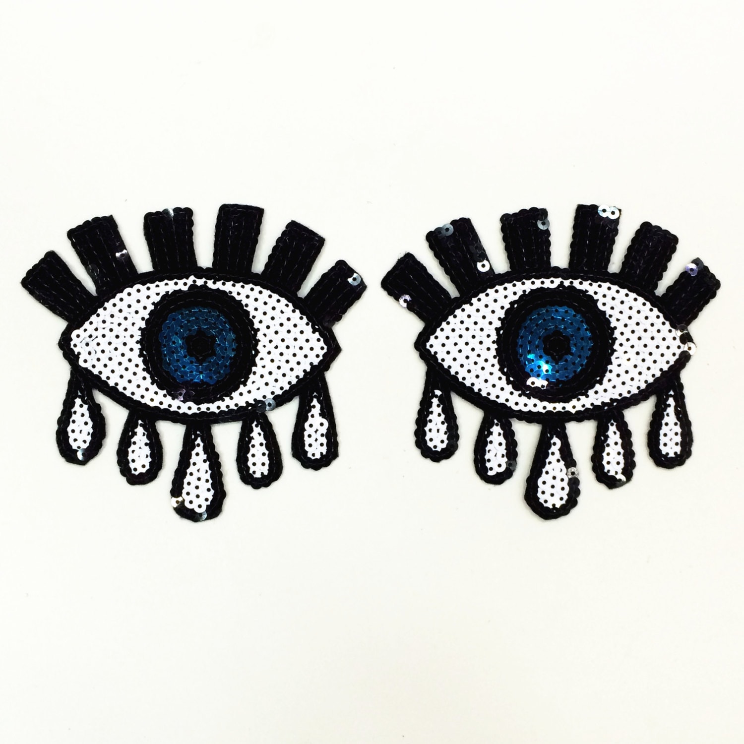 One Pair of Eye Sequined Applique PatchPaillette | Etsy