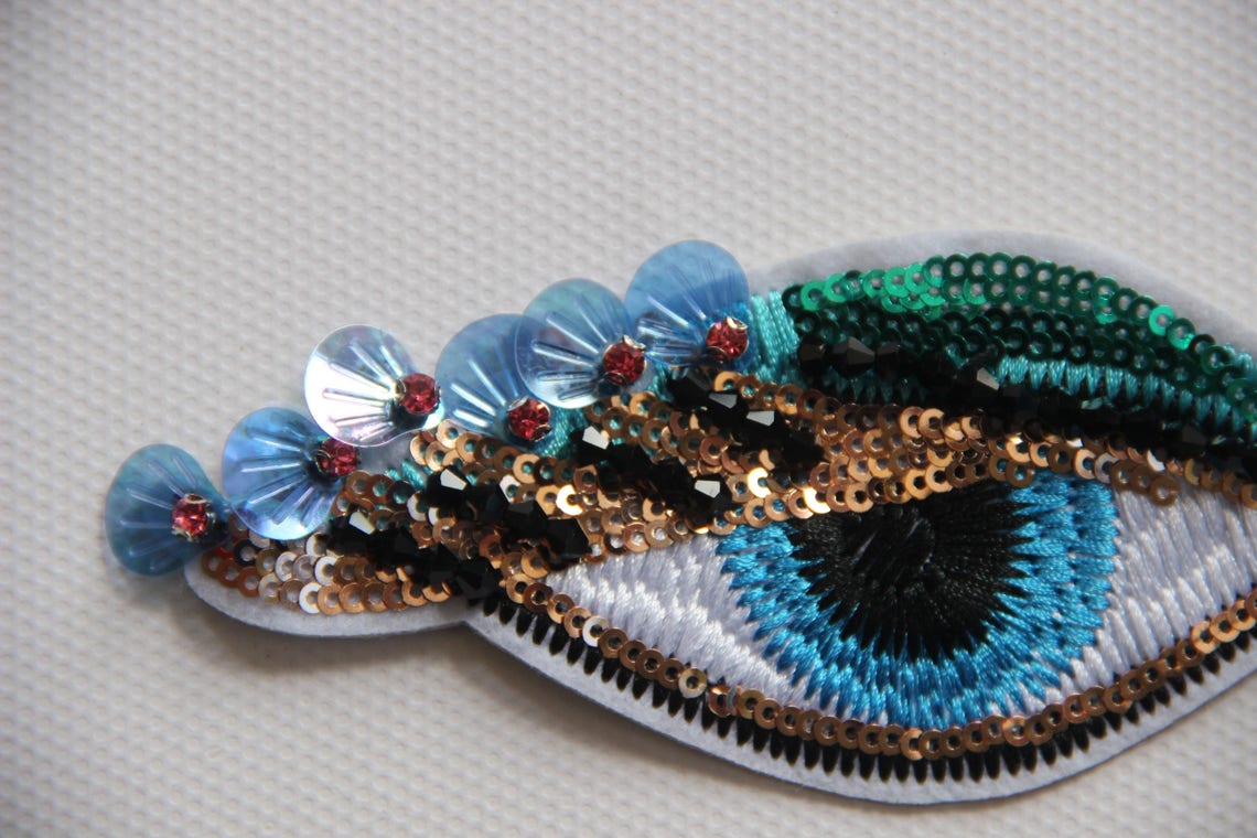 A Pair of Eyes Sequined Applique Patchpaillette Patchsequins | Etsy