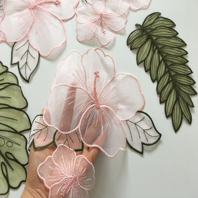 One Set(5 Pieces) Embroidered 3D Floral Applique Patch,vintage Floral ...