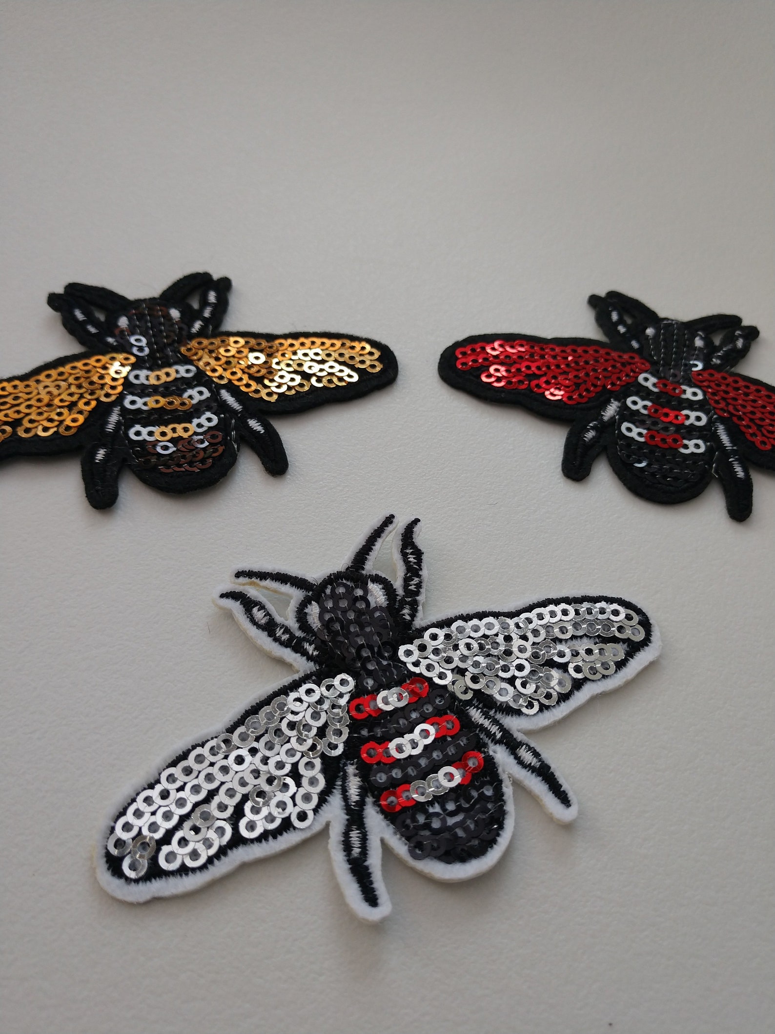 3 Pieces Bees Sequined Iron on Applique Patch,paillette Patch,sequins ...