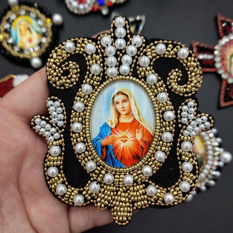 Goddess Embroidery Beaded Applique Patch,rhinestone 3D Cross Patch ...