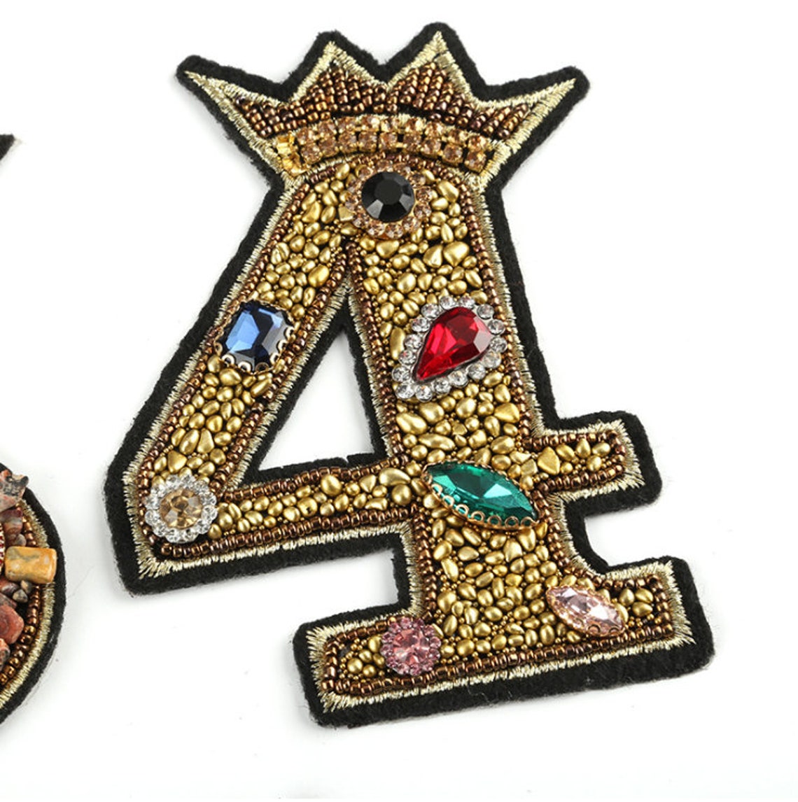 Diamond Number Embroidery Sequined Iron on Applique Patch,rhinestone ...