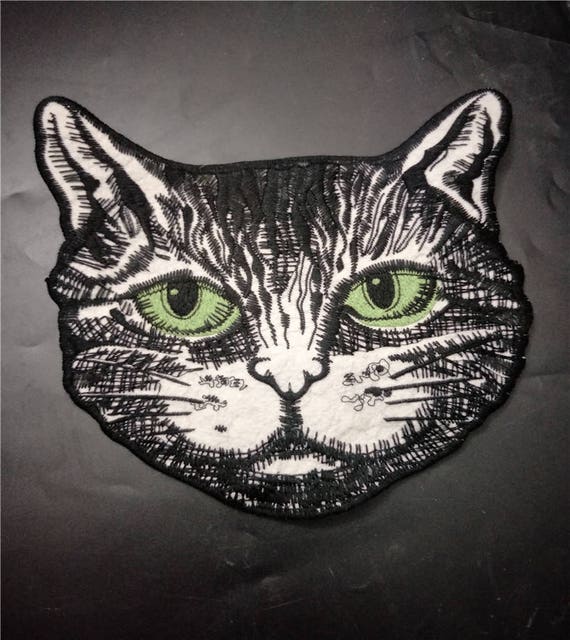 Cat Head Embroidered Applique Patchvintage Cat Patch for | Etsy