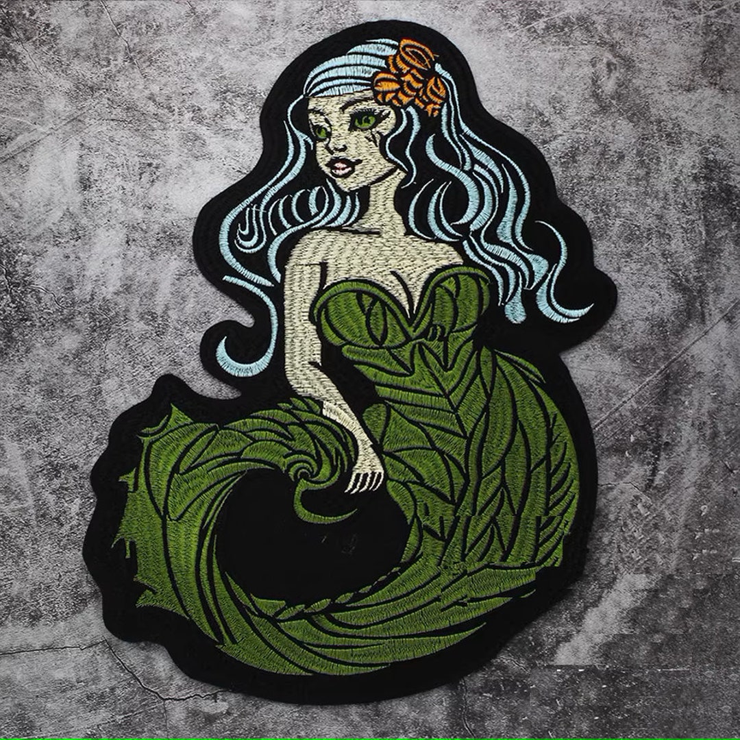 Large Mermaid Embroidery Applique Patch,embroidered Mermaid Patch Supplies for Coat,t-shirt or ...