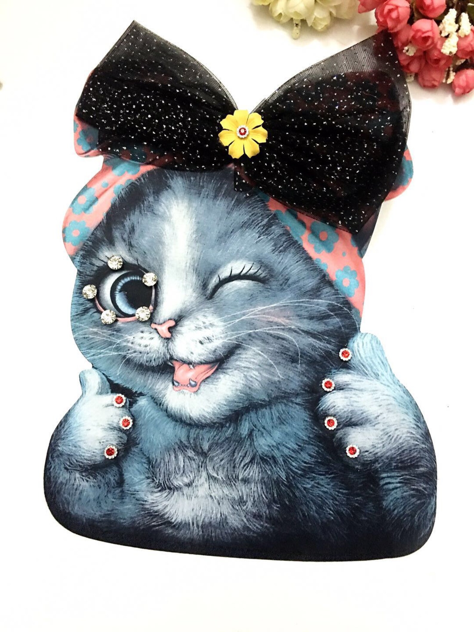 Grandes paillettes chat Broderie Applique Patch Broded Cat | Etsy