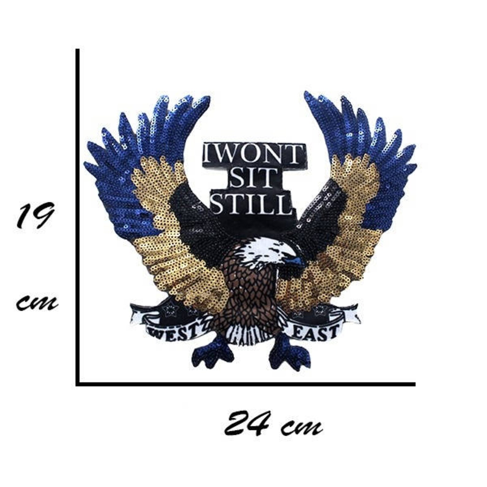 Large Flying Eagle Sequined Applique PatchPaillette | Etsy