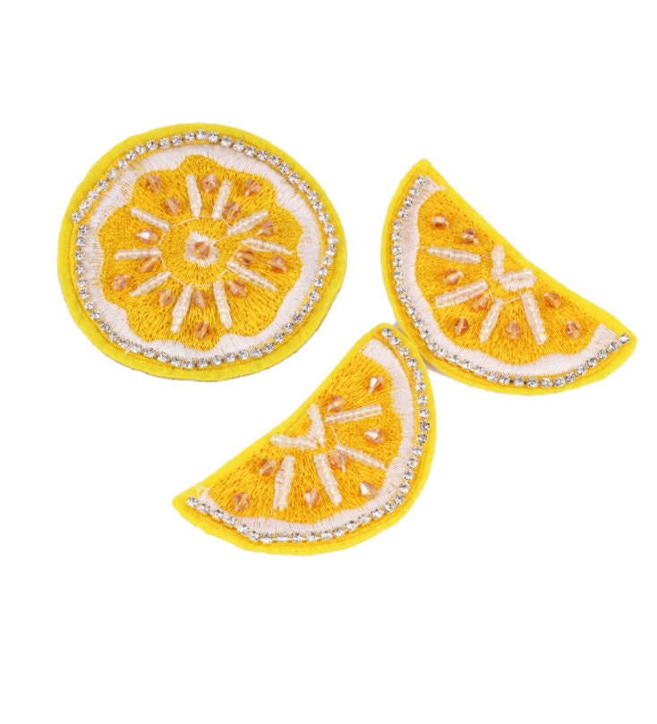 3 Pieces Lemon Embroidered Iron on Appliques Patch,lemons Iron on Patch ...