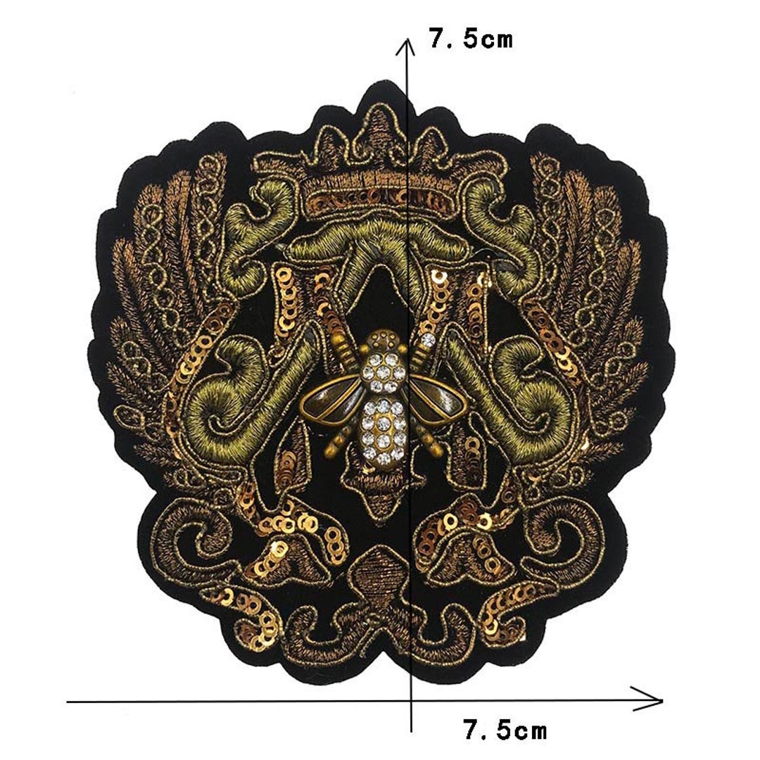 Delicate Gold Bee Embroidered Applique Patch,embroidery Bees Patch for ...