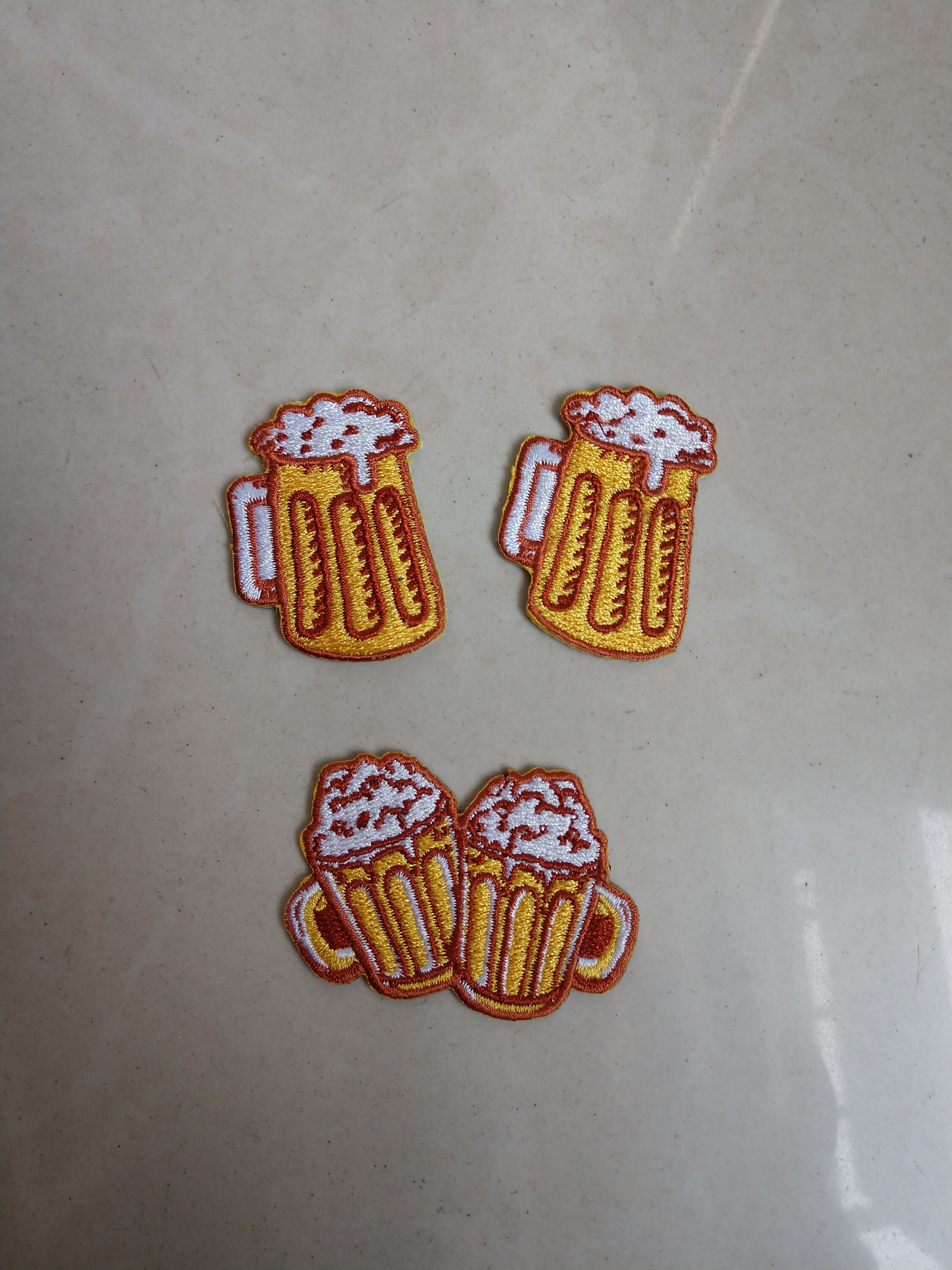 3 Pieces Embroidered Iron on Beer Glass Applique Patch,embroidery Beer ...