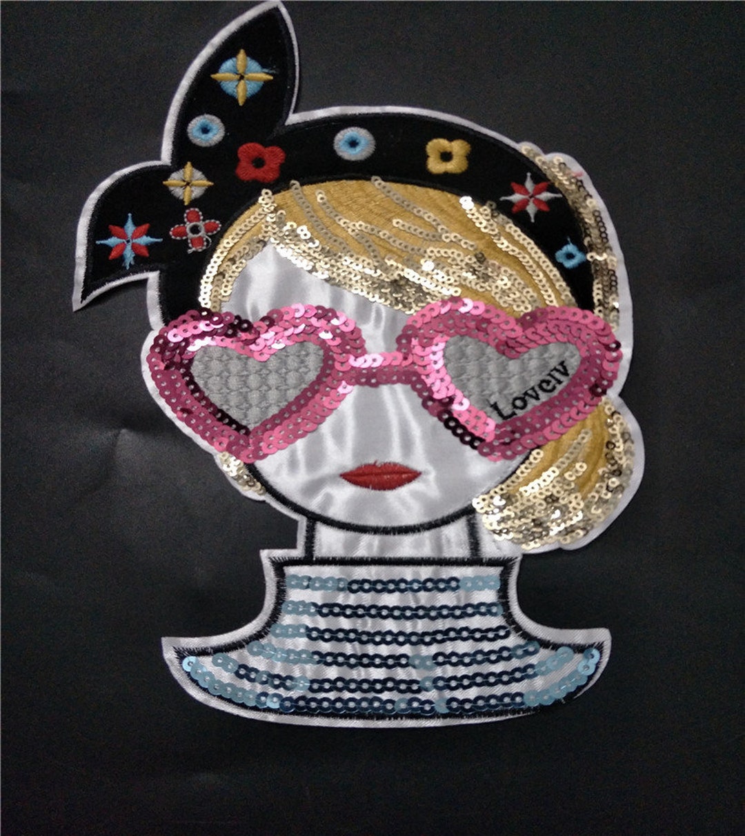 Fashion Girl Embroidery Sequined Applique Patch,sequins Beauty Patch ...